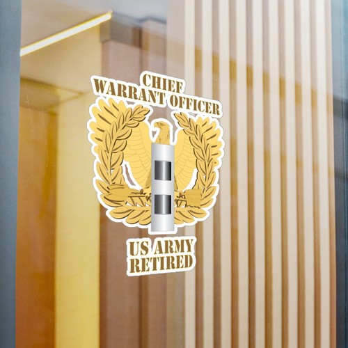 Kiss-Cut Vinyl Decals - Army - Emblem - Warrant Officer - CW2 - Retired ...