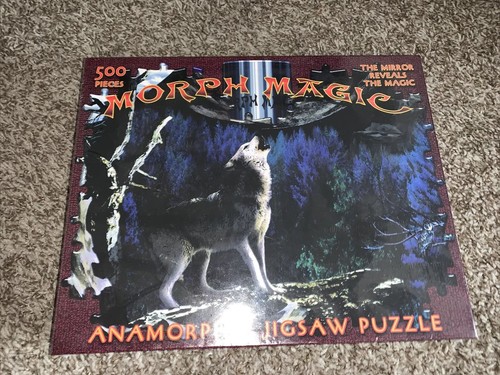 VTG 1999 Wolf Morph Magic Mirror Anamorphic Jigsaw Puzzle500 Pieces ...