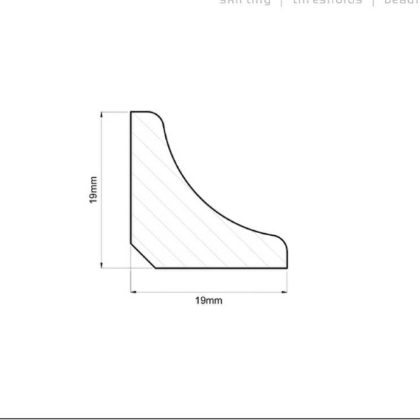 Solid Oak Scotia Beading Trim Moulding 19mm x 19mm For Wood & Laminate ...