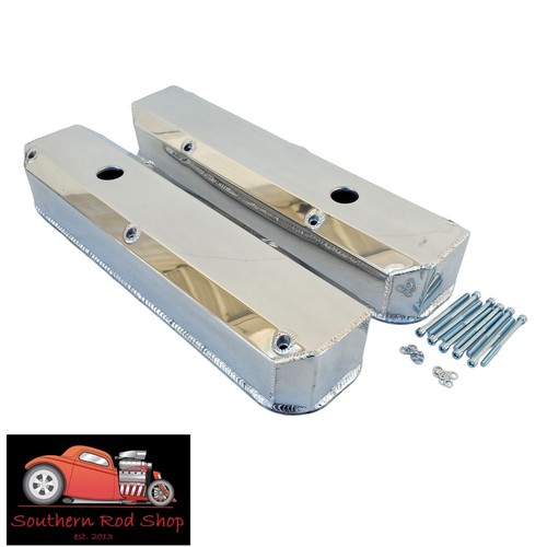 Fits Small Block Mopar Fabricated Polished Aluminum Valve Covers Dodge ...