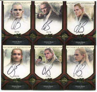 CZX Middle Earth Orlando Bloom as Legolas Autograph Card Set of (6) OB ...