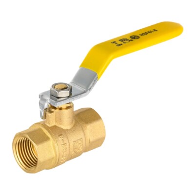 EFIELD 1"×1"Female Thread NPT Ball Valve Yellow Lever Brass NoLead Free ...