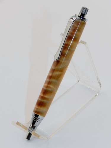 Chrome finish 3mm Sketch Pencil. Hand made with Curly Poplar. #138 | eBay