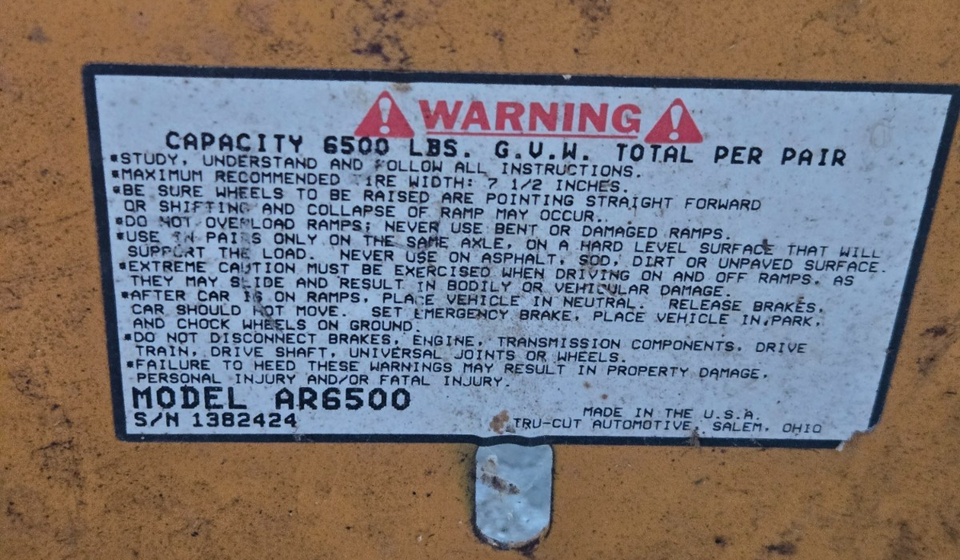 Heavy Duty Car Ramps Set 6500lbs Auto Ramp Solid Steel Ramps 36"L x 13 ...