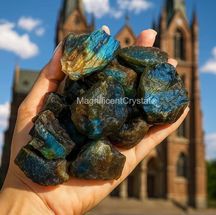 3PCS Raw Labradorite Stone Rainbow Crystal Rough Rocks Healing Gift Art ...