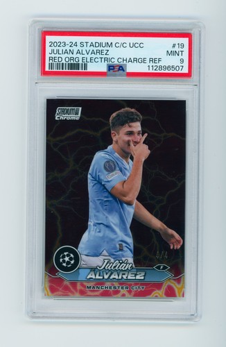 2023-24 Julian Alvarez Topps Stadium Club Chrome Red/Orange 4/4 PSA 9 ...