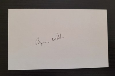 BYRON WHITE Signed Index Card Autograph SUPREME COURT JUSTICE Whizzer ...