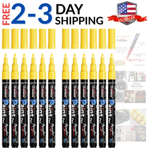 Paint Markers Pens - Yellow Permanent Markers Acrylic Paint Pens 12 ...