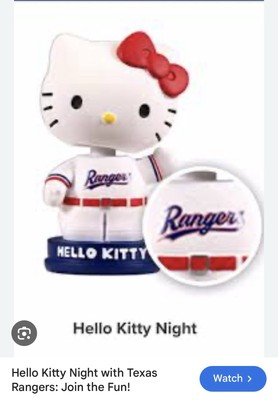 ️💙TEXAS RANGERS HELLO KITTY NIB BOBBLEHEAD 7-19-25 PRE-SALE ️💙 | eBay