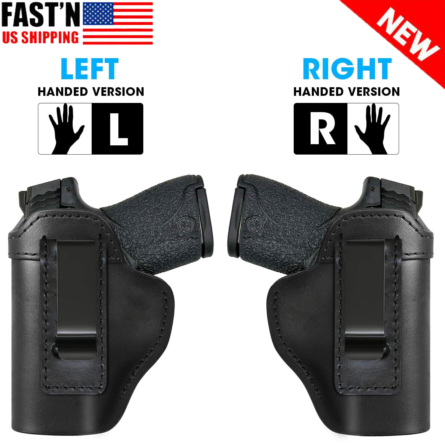 Tactical IWB Leather Holster Concealed Carry OWB Belt Right Left Hand ...