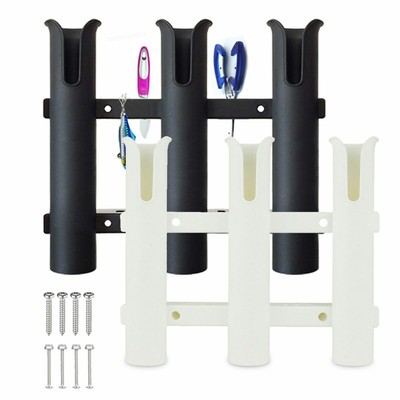3 Tube Plastic Boat Fishing Rod Holders Removable Boat Marine Tube Rod ...