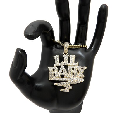 LIL BABY BABY PENDANT WITH VARIOUS LENGTH CUBAN CHAINS | eBay