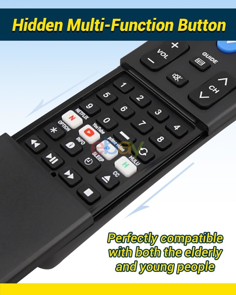 New Universal For Seniors Learning Functions Big Button TV DVD Remote ...