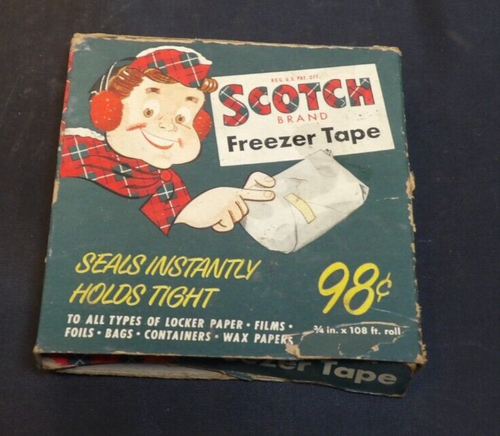 Circa 1950's Scotch 3M Freezer Tape 3/4" Labeling paper PROP | eBay