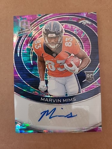 Marvin Mims 69/75 2023 Panini Spectra Celestial RC Auto RAU-MMI Denver ...
