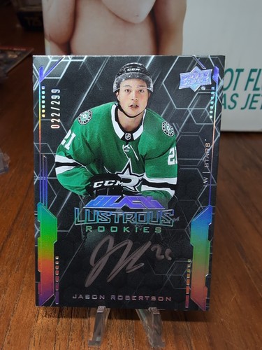 JASON ROBERTSON 2020-21 UD Black Lustrous Rookies SILVER INK ON CARD ...