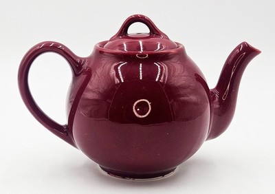 Teapot Lipton Tea Burgundy Solid Color Ceramic Made by HALL China | eBay