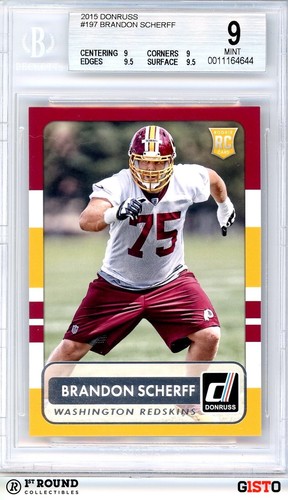 Brandon Scherff RC BGS 9+: 2015 Donruss Rookie Card Gisto #197 | eBay