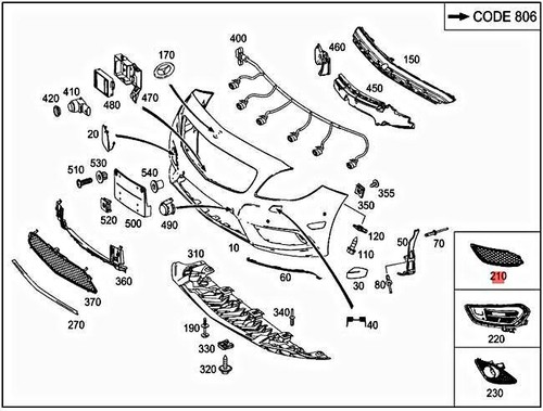 Genuine MERCEDES C117 X117 CLA Coupe C117 Cover bumper area 1178850422 ...