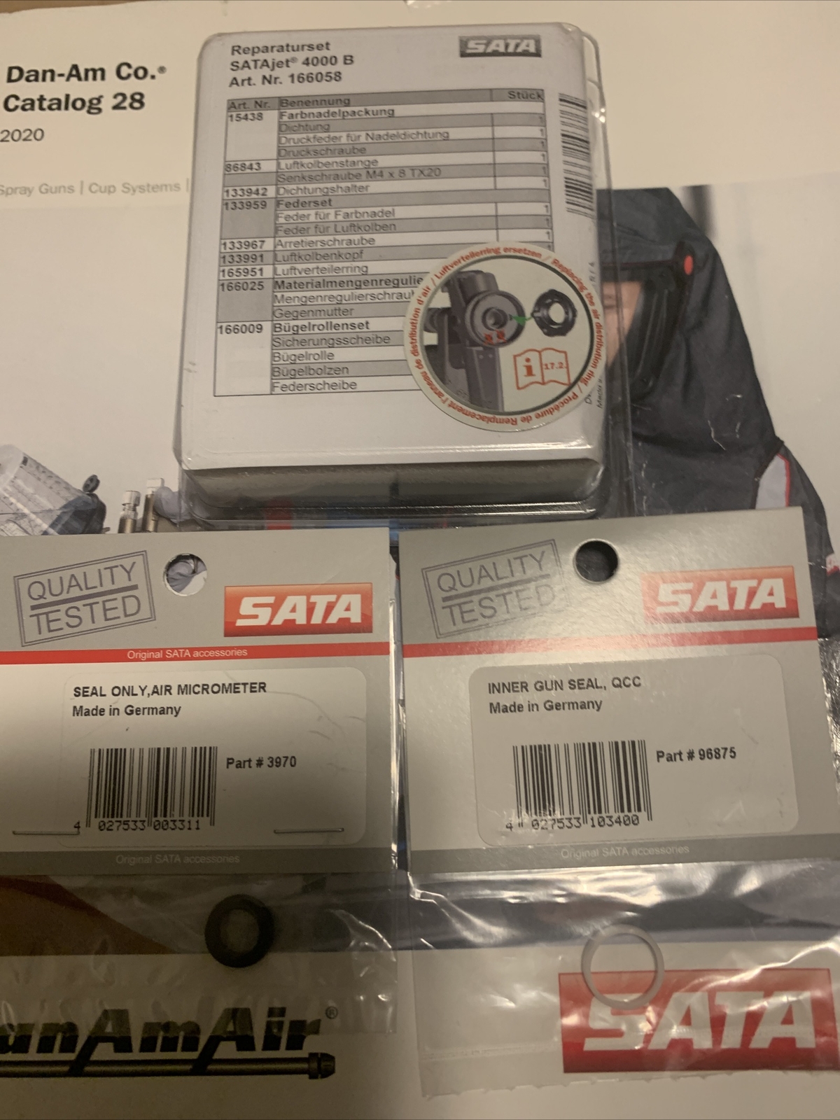 SATA JET 4000B HVLP/RP REPAIR/REBUILD KIT Plus Air Micrometer Seal ...