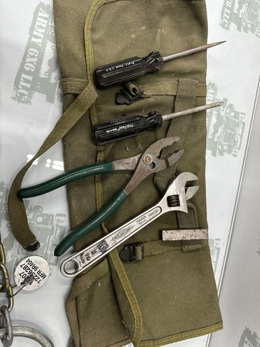 M939 Tool Kit Tire Chain 8” Adjustable Wrench Pliers US Army Tool Bag ...