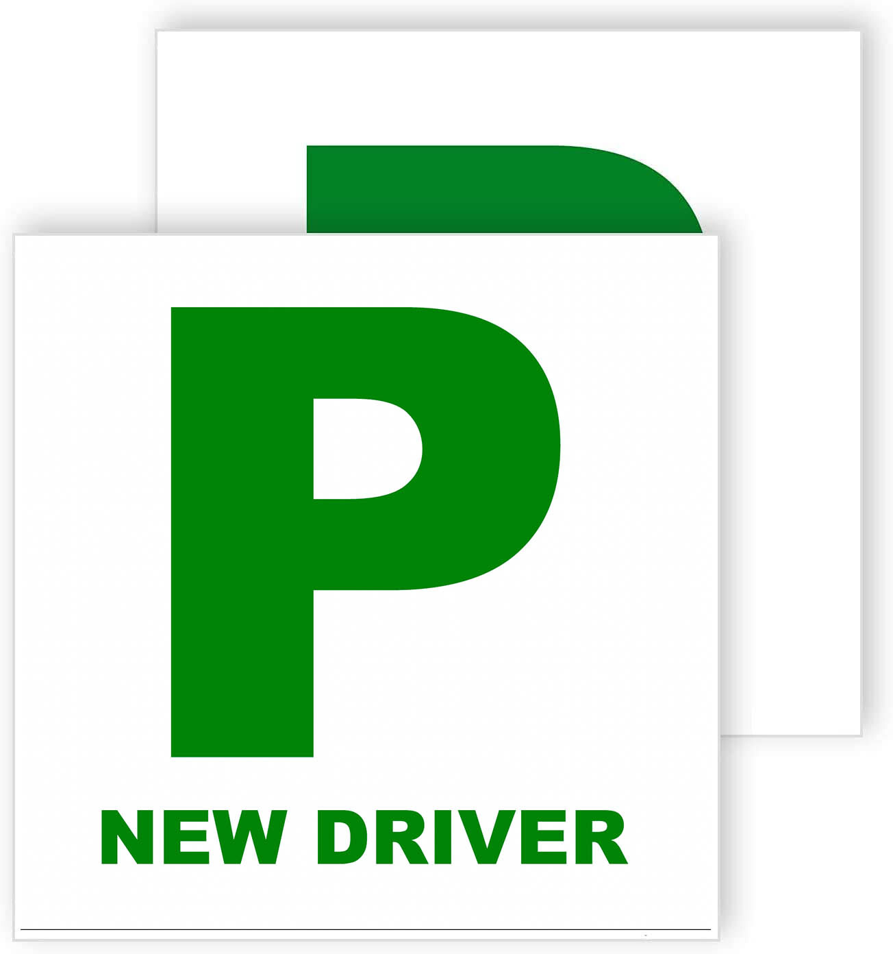 2 x Road Legal UK Car Provisional Driver P Plates Self Adhesive Gloss ...