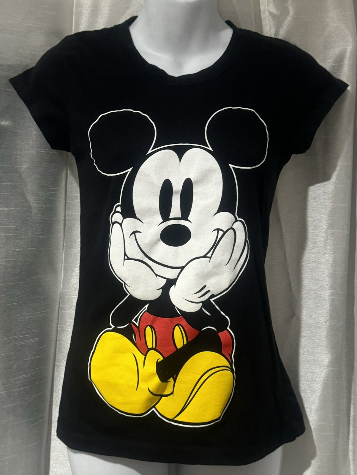 Disney Mickey Mouse Front And Back Portrait Womens Black T-Shirt Size M ...