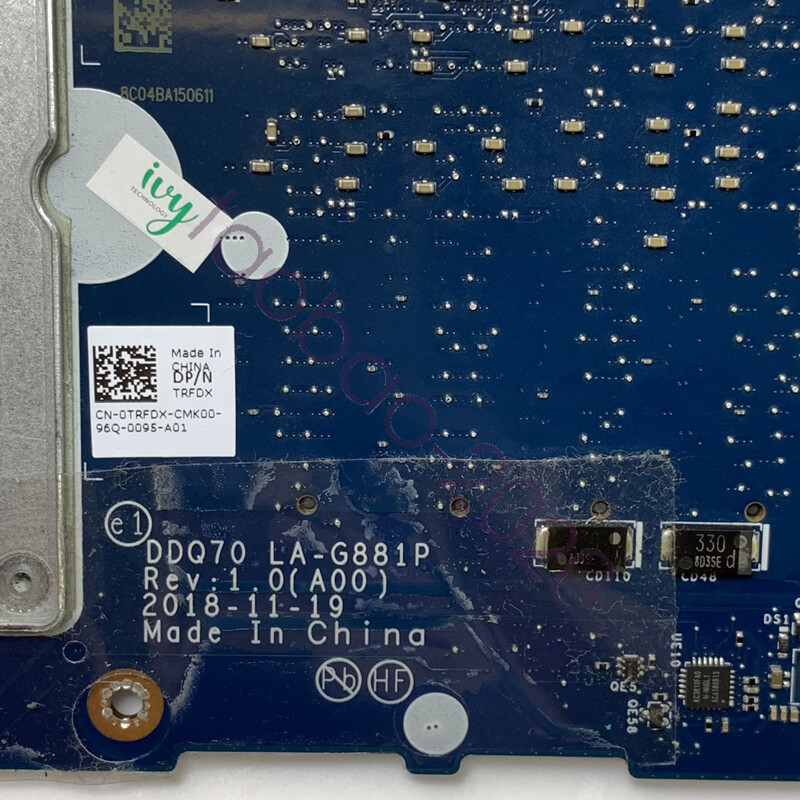 For DELL Alienware 17 AREA 51M DDQ70 LA-G881P Motherboard 0TRFDX CN ...