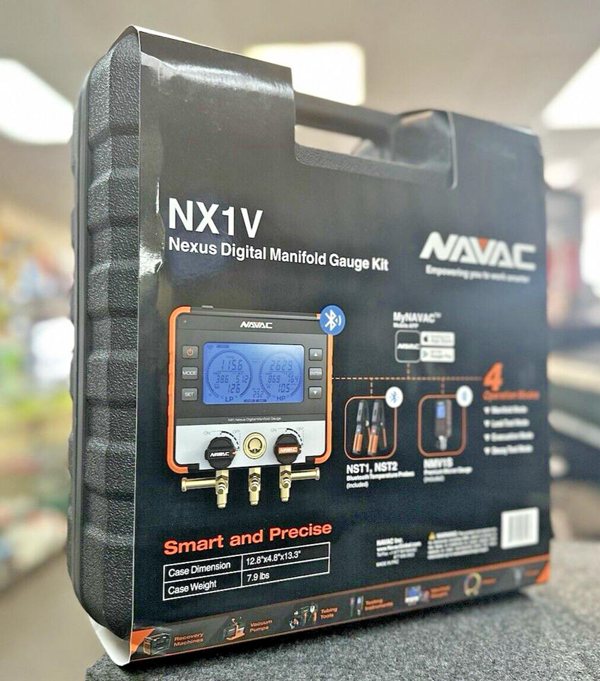 NAVAC NX1V Bluetooth Smart Nexus Digital Manifold Gauge Kit | eBay