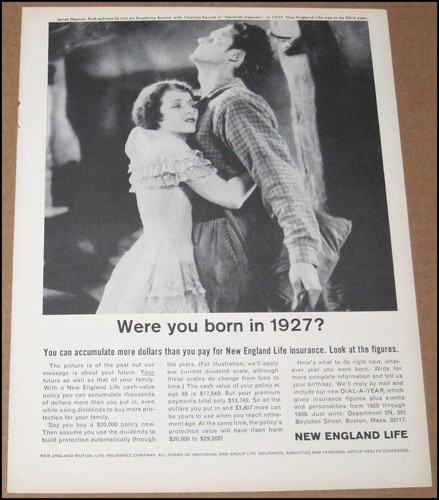 1964 New England Life Insurance Ad Advertisement Janet Gaynor Charles ...