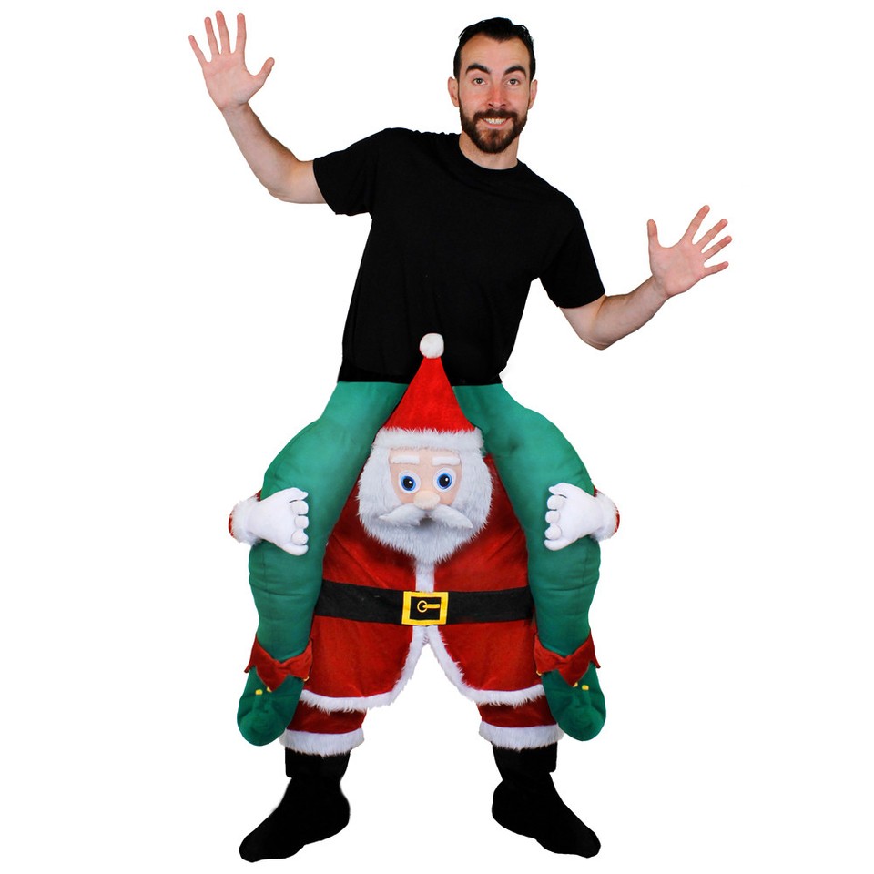 ADULTS ELF TUNIC COSTUME & SANTA PICK ME UP CHRISTMAS NOVELTY FANCY ...