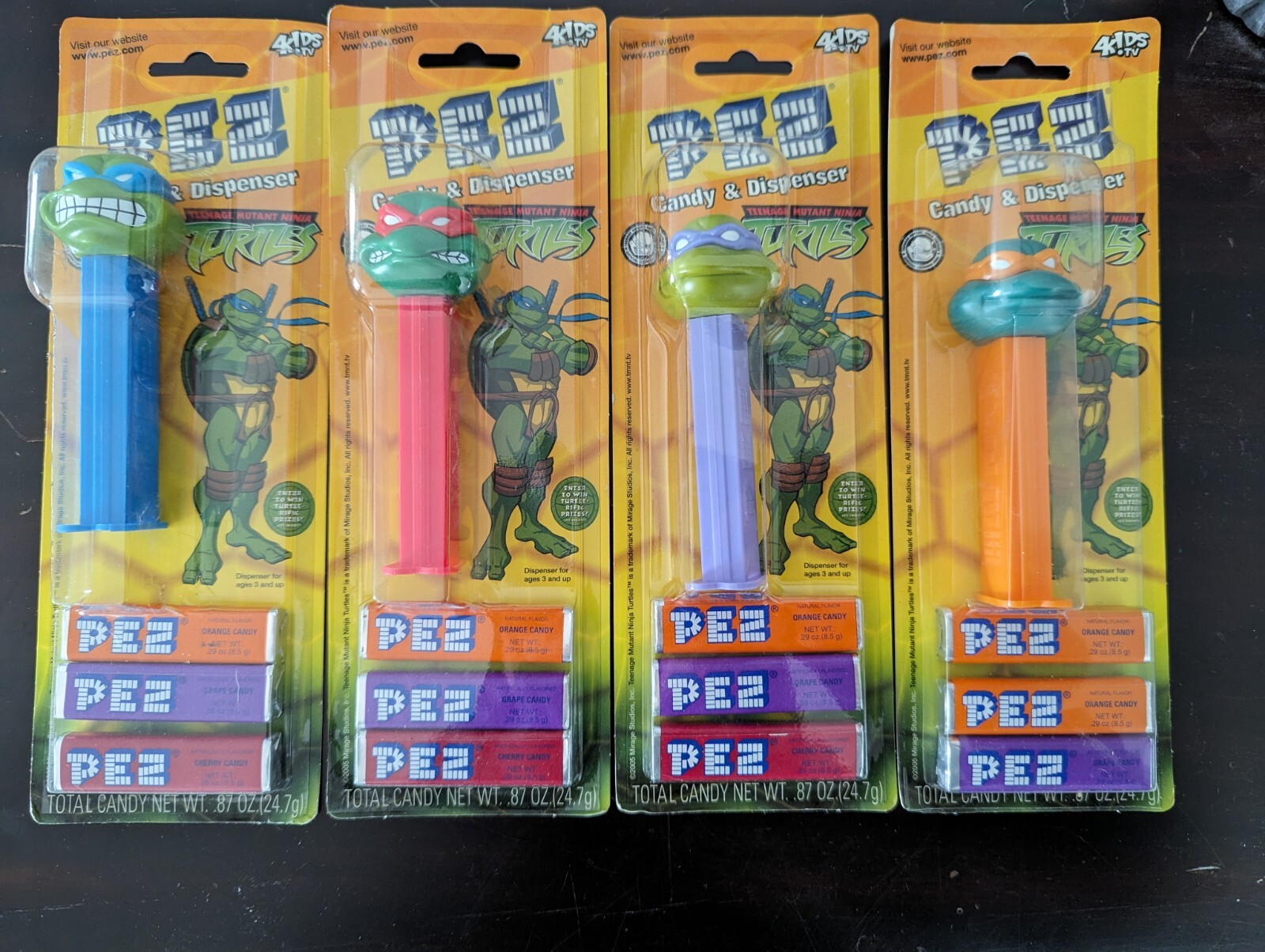 2005 TEENAGE MUTANT NINJA TURTLES PEZ CANDY Dispenser Lot Set of 4 TMNT ...