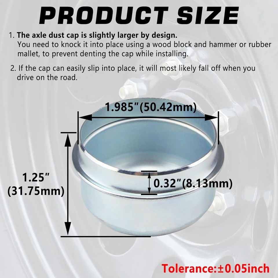 4 Pcs 1.98 Inch Trailer Axle Dust Caps Trailer Hub Bearing Dust Cap ...