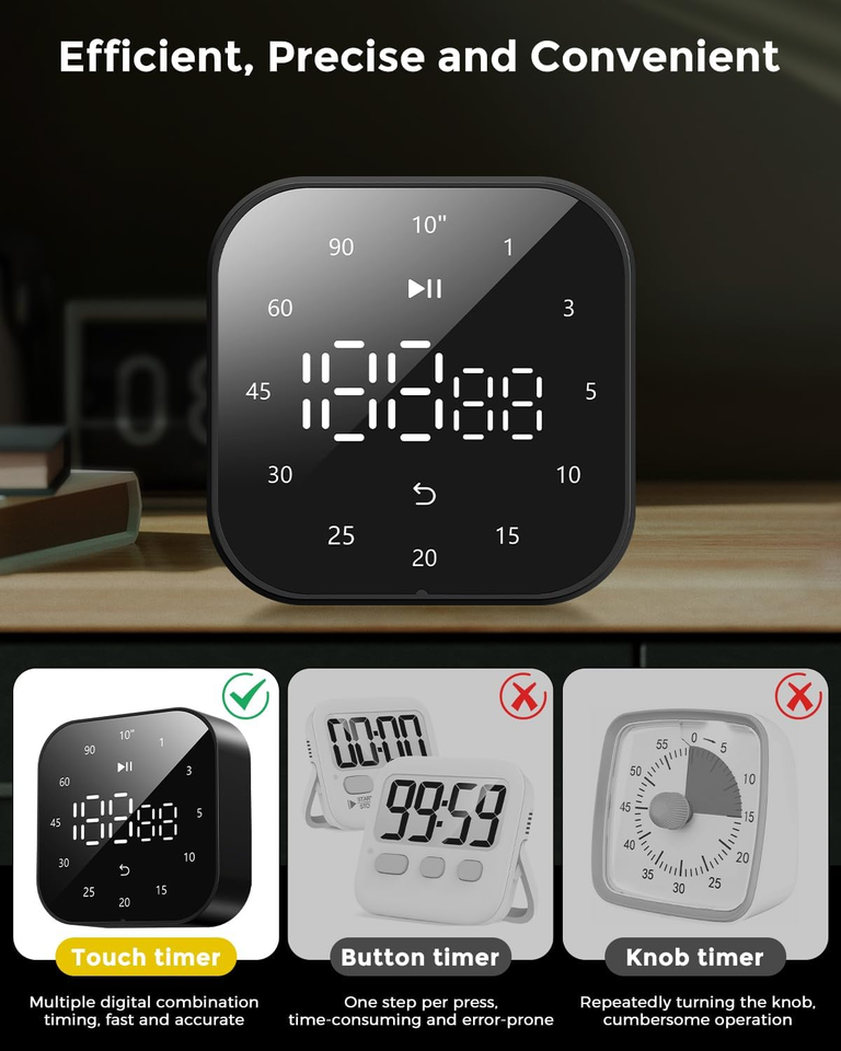 Digital Timer, Kitchen Timer, [One-Handed Operation] 10S/1/3/5/10/15/20 ...