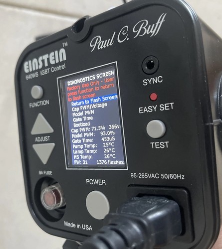 Paul C. Buff Einstein 640 WS Strobe Flash Unit + Power Cord (1376 ...