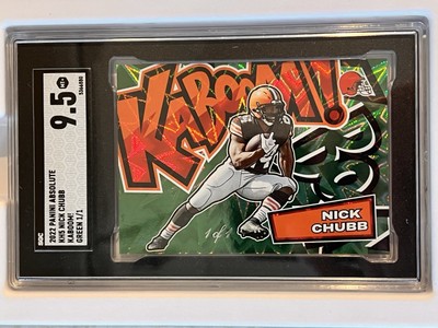 2022 Panini Absolute Nick Chubb Green Kaboom! 1/1 - SGC 9.5 MT+ - Case ...
