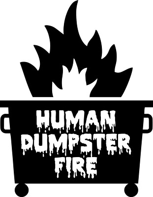 Human Dumpster Fire Decal Window Bumper Sticker Car Adulting Life Mess ...