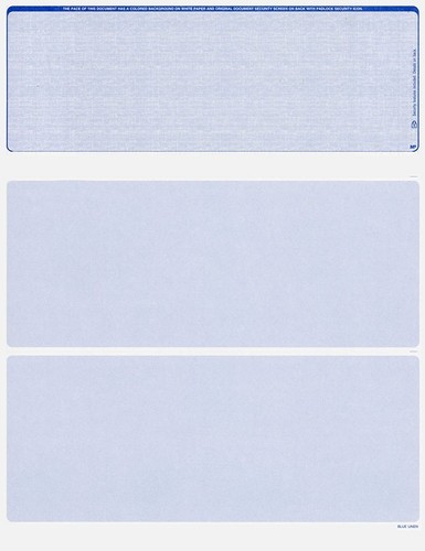 500 Blank Security Check Paper Stock - Checks on Top (Linen Blue) | eBay