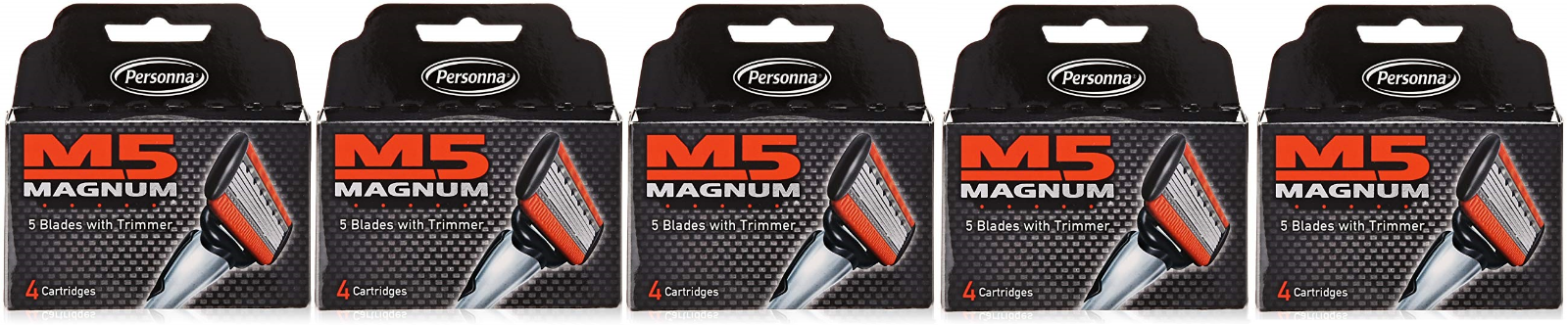 Personna M5 Magnum 5-bladed Razor Cartridges with Trimmer, 20 ...