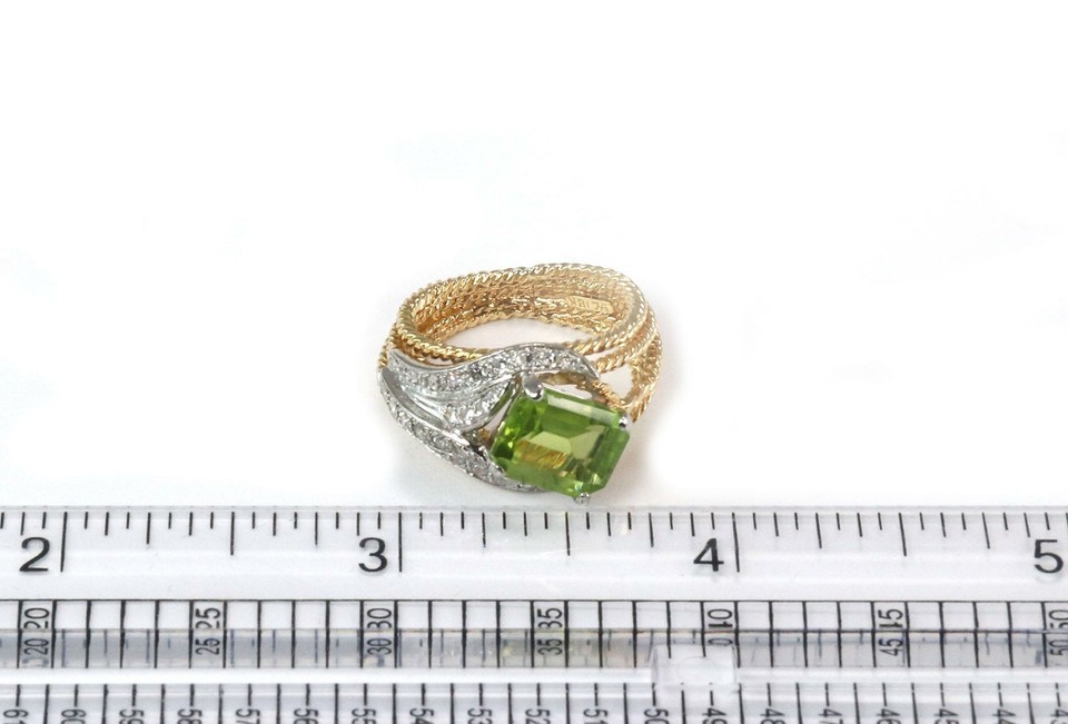 Hammerman Brothers 2.85ct Diamond Peridot 18k Two Tone Gold Ring Size 6 | eBay