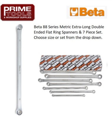 Beta 88 Series Metric Extra-Long Double Ended Flat Ring Spanners & 7 ...