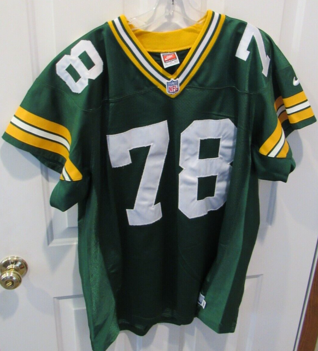 Vintage Green Bay Packers NFL Football Jersey # 78 Ross Verba Size 52 ...