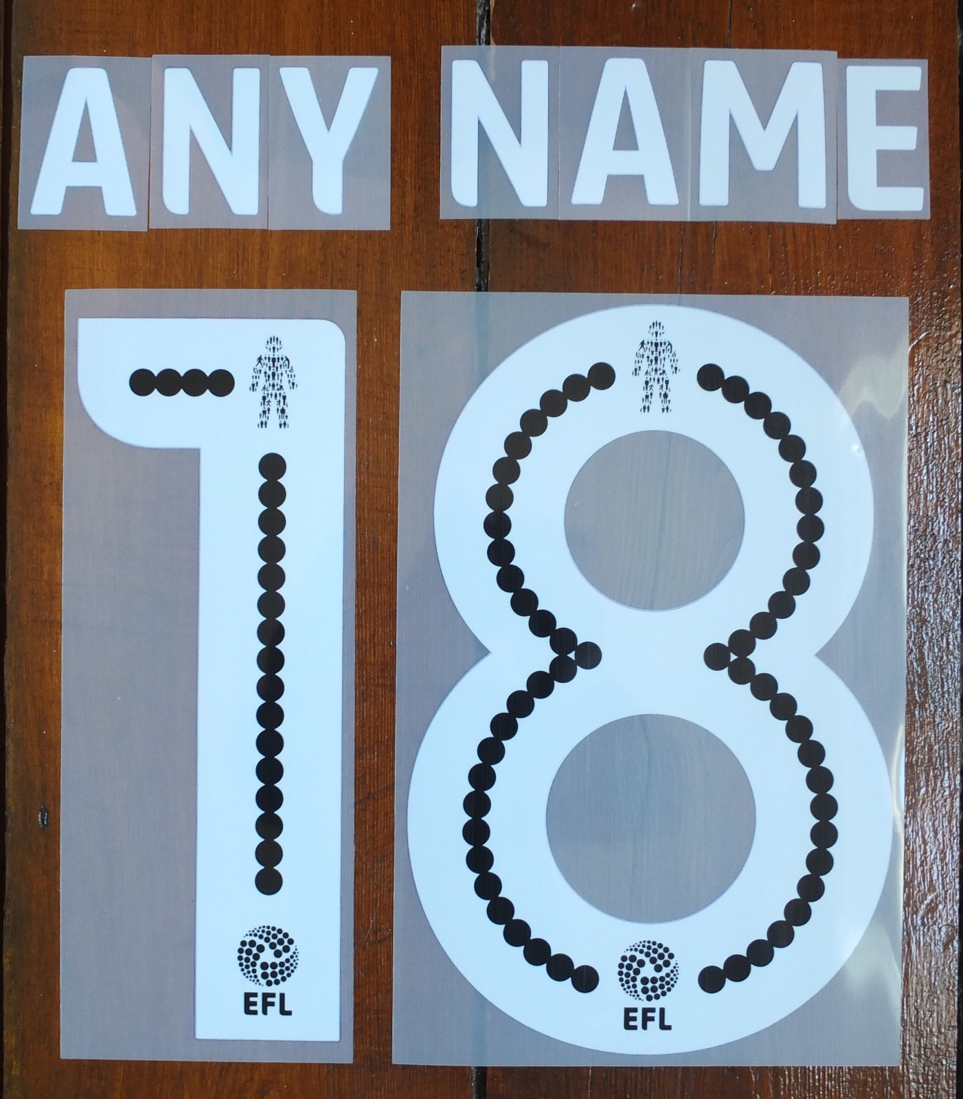 Sporting id EFL Football League Shirt Name & Number Printing Set WHITE ...