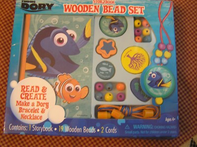 Finding Dory STORYBOOK WOODEN BEAD SET w/ Book~Beads~Cord For Ages 4 ...