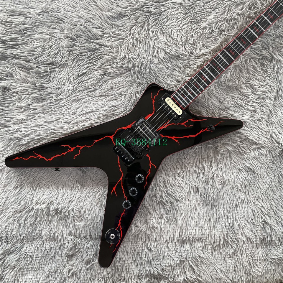 Factory Red Lightning Electric Guitar Custom Dimebag Darrell ML Black ...