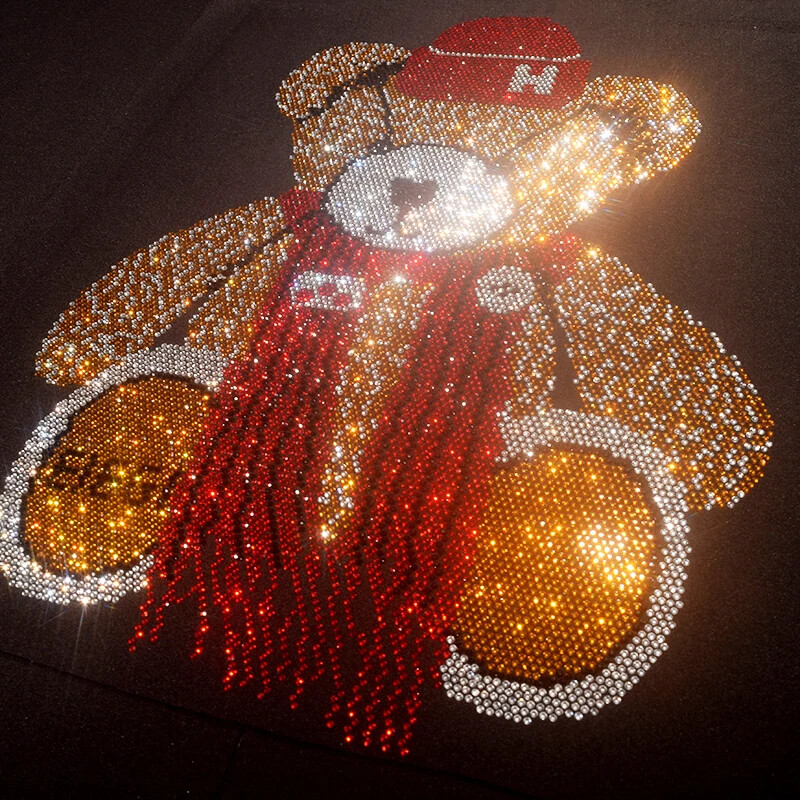 New Men Fashion Diamond Rhinestones Bear Luxury T-Shirt High Quality | eBay