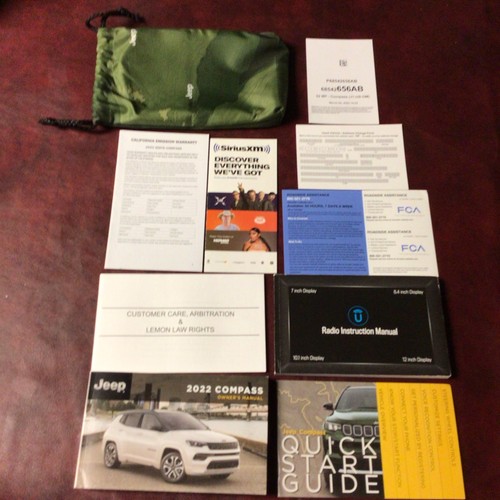 2022 JEEP COMPASS COMPLETE OWNERS MANUAL BOOKS REF RADIO XM GUIDE CASE ...
