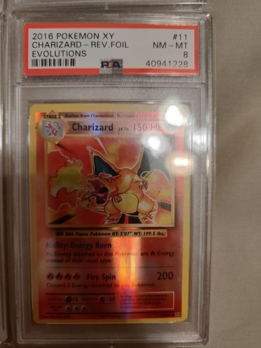 PSA 8 Pokemon Evolutions Holo Charizard 4 Card Lot (includes staff ...