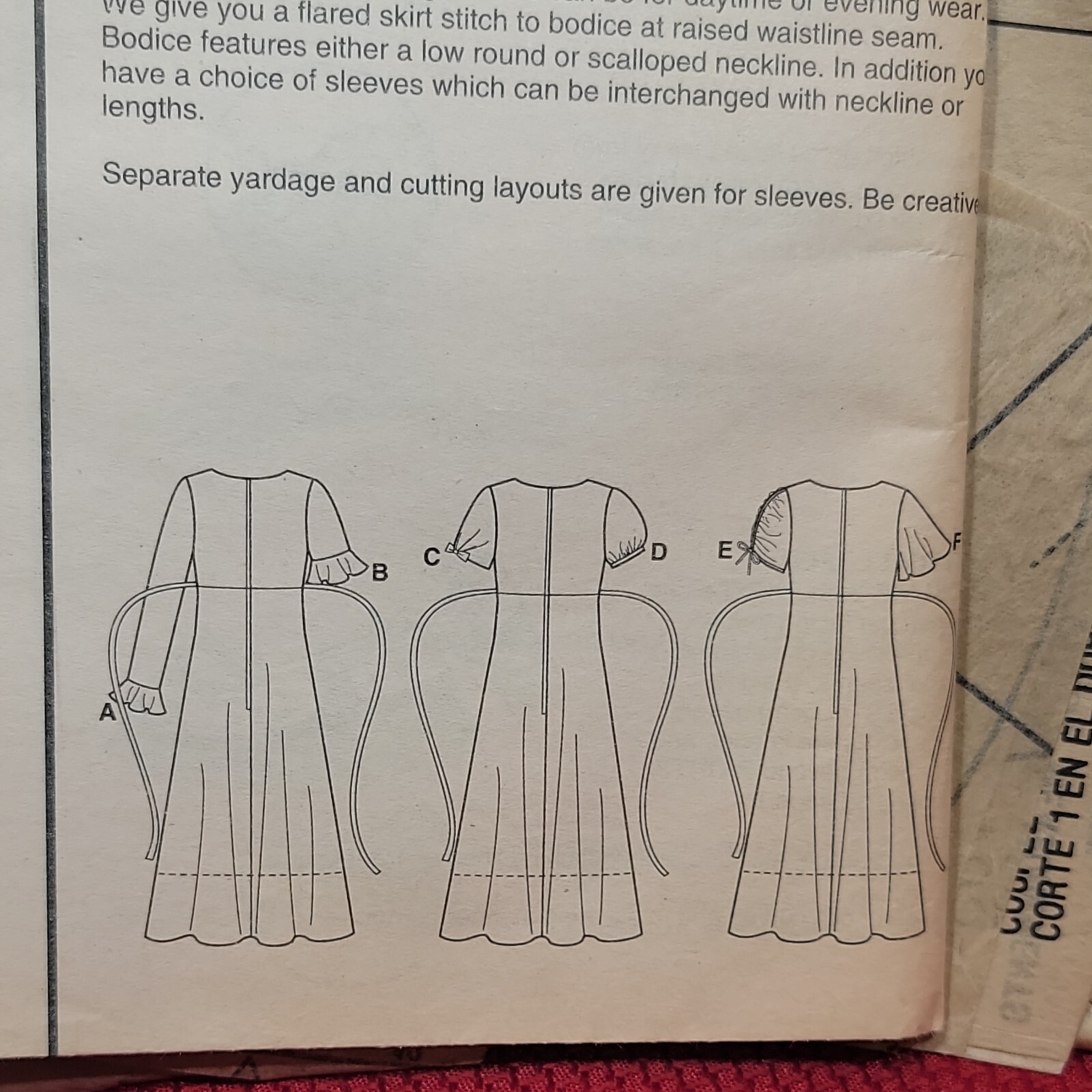 DRESS Robe long short adjustable style P 12 14 16 SIMPLICITY Sewing ...