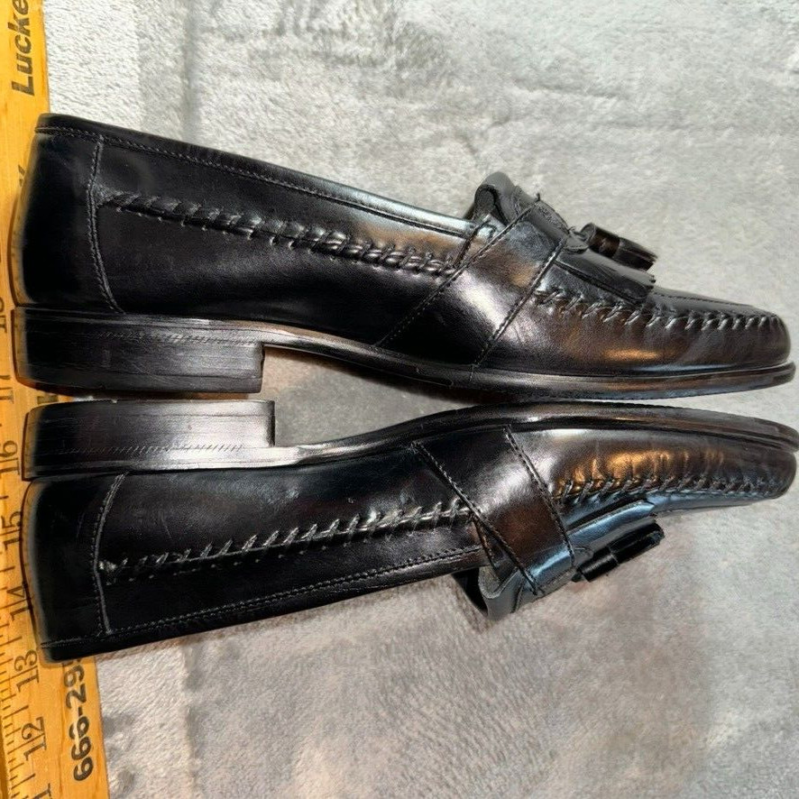David Taylor Black Leather Tassel Mens Loafer Size 9.… - Gem